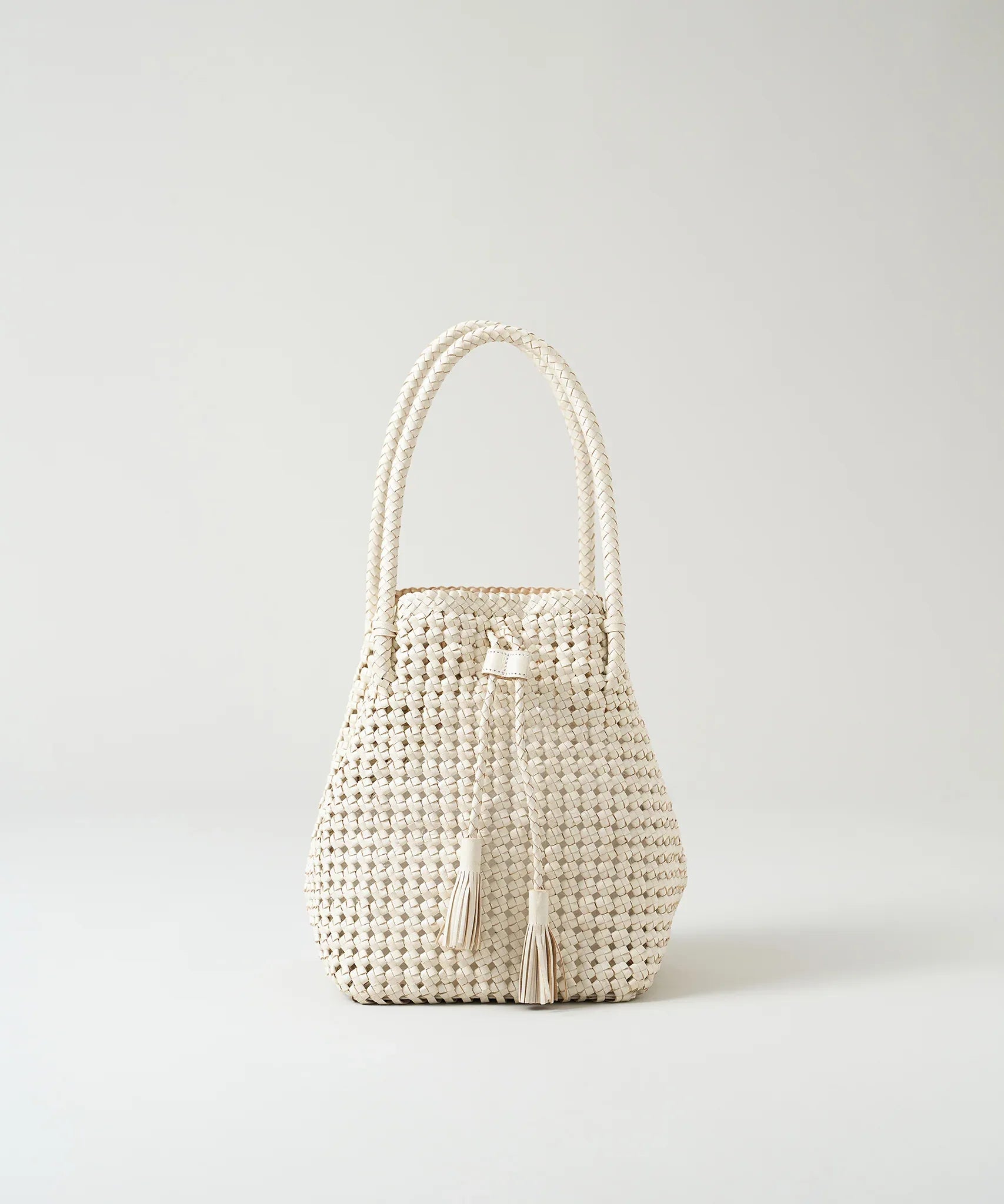 Goat Leather Mesh Tote Bag with Tassel – Handwoven & Elegant | REN ...